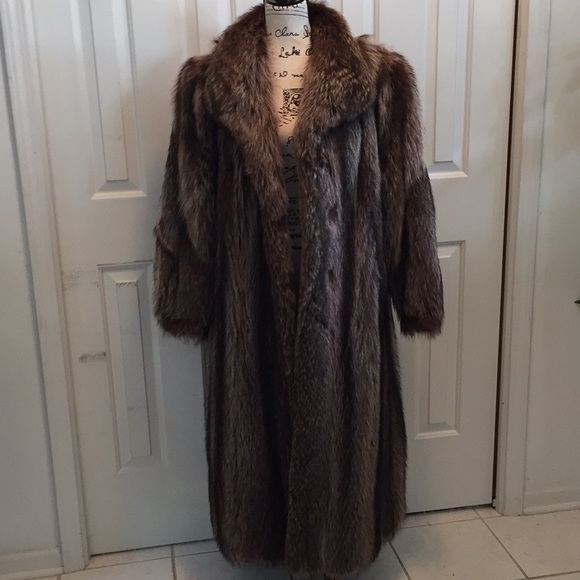 Maple Furriers | Jackets & Coats | Maple Furriers Long Raccoon Coat ...